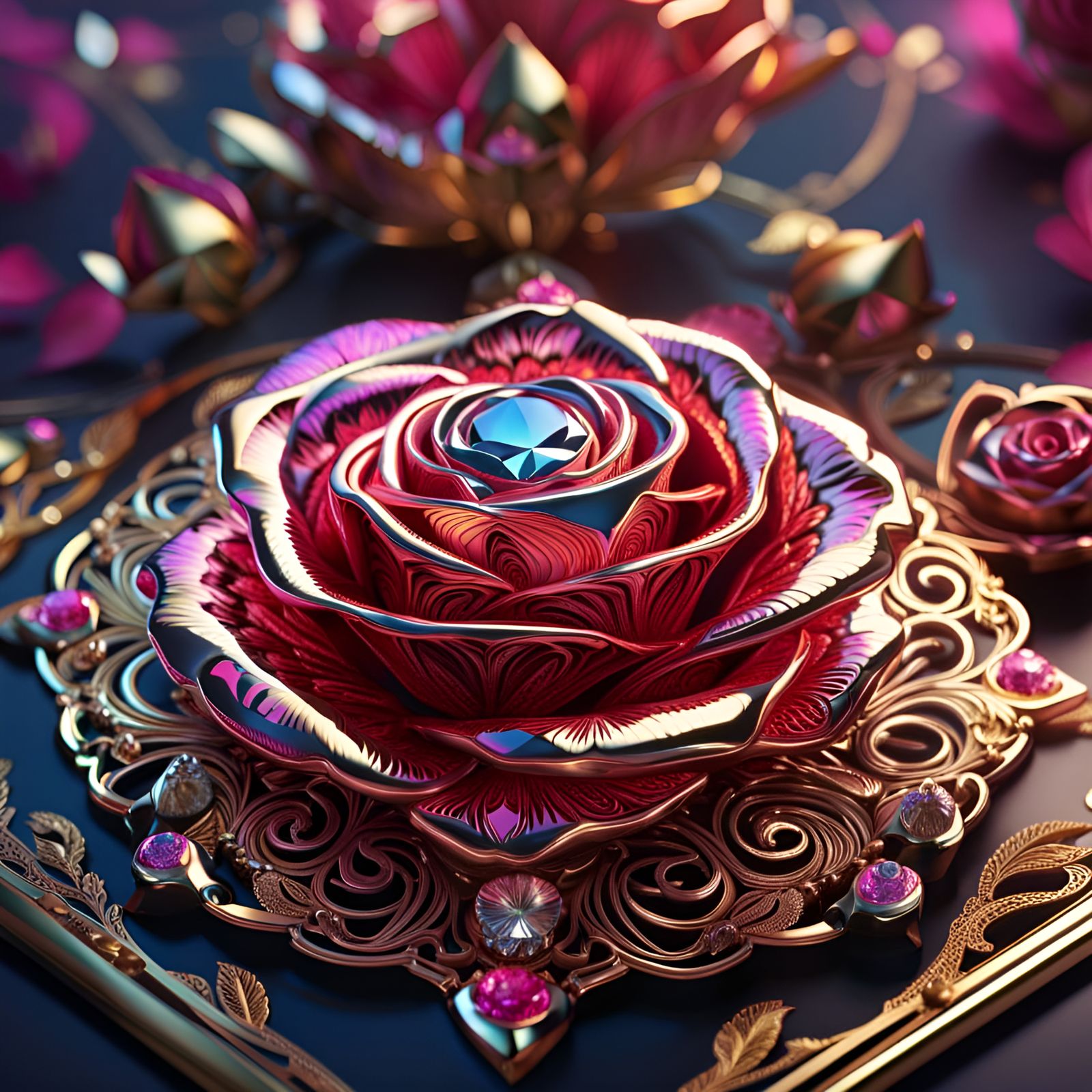 Rose jewel - AI Generated Artwork - NightCafe Creator