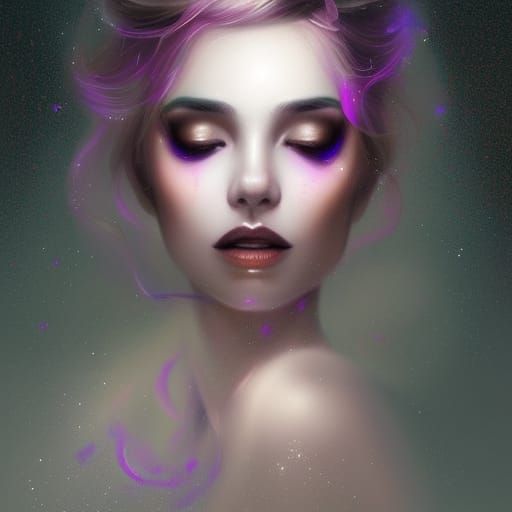 "beautiful ghost, , stunning face, colourful hair, dark make up ...