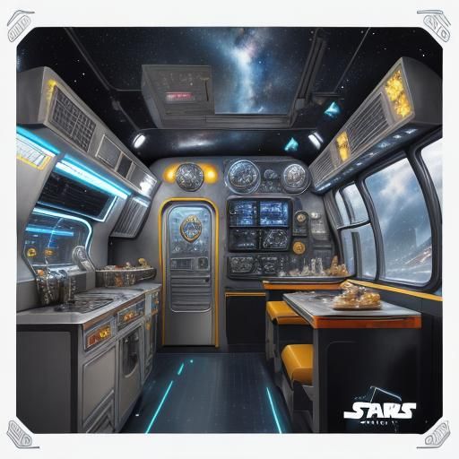 16k resolution, art by George Lucas, Star Wars themed food truck ...