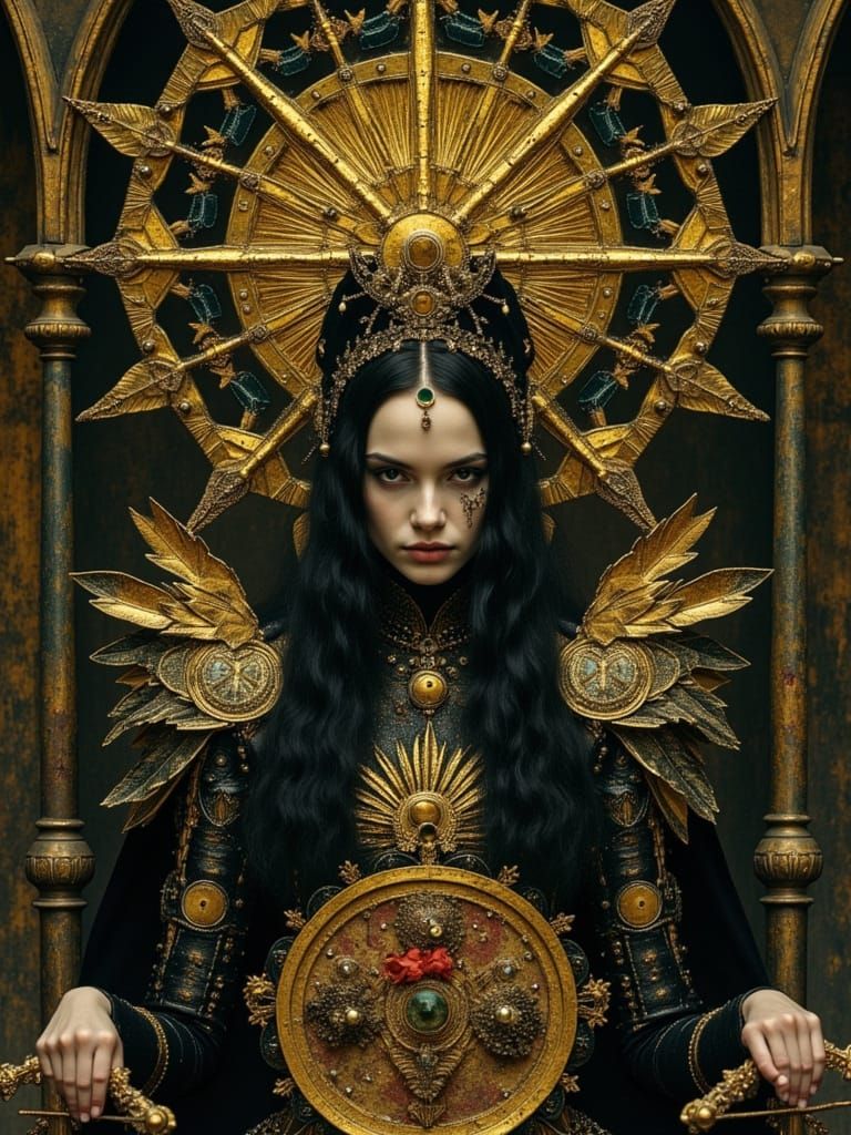 Gothic Priestess - Gothic Priestess in Dark Oil Paint