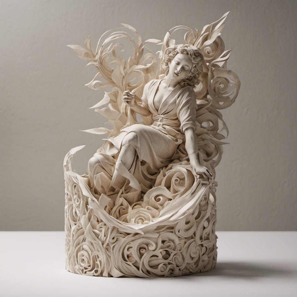 Roll of Paper Towels Carved into a Work of Art - AI Generated Artwork ...