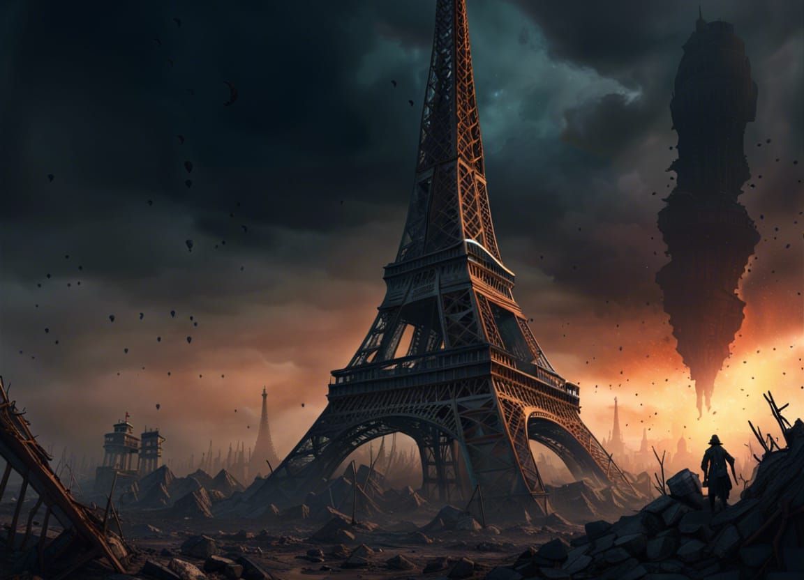 The Eiffel Tower survives - AI Generated Artwork - NightCafe Creator