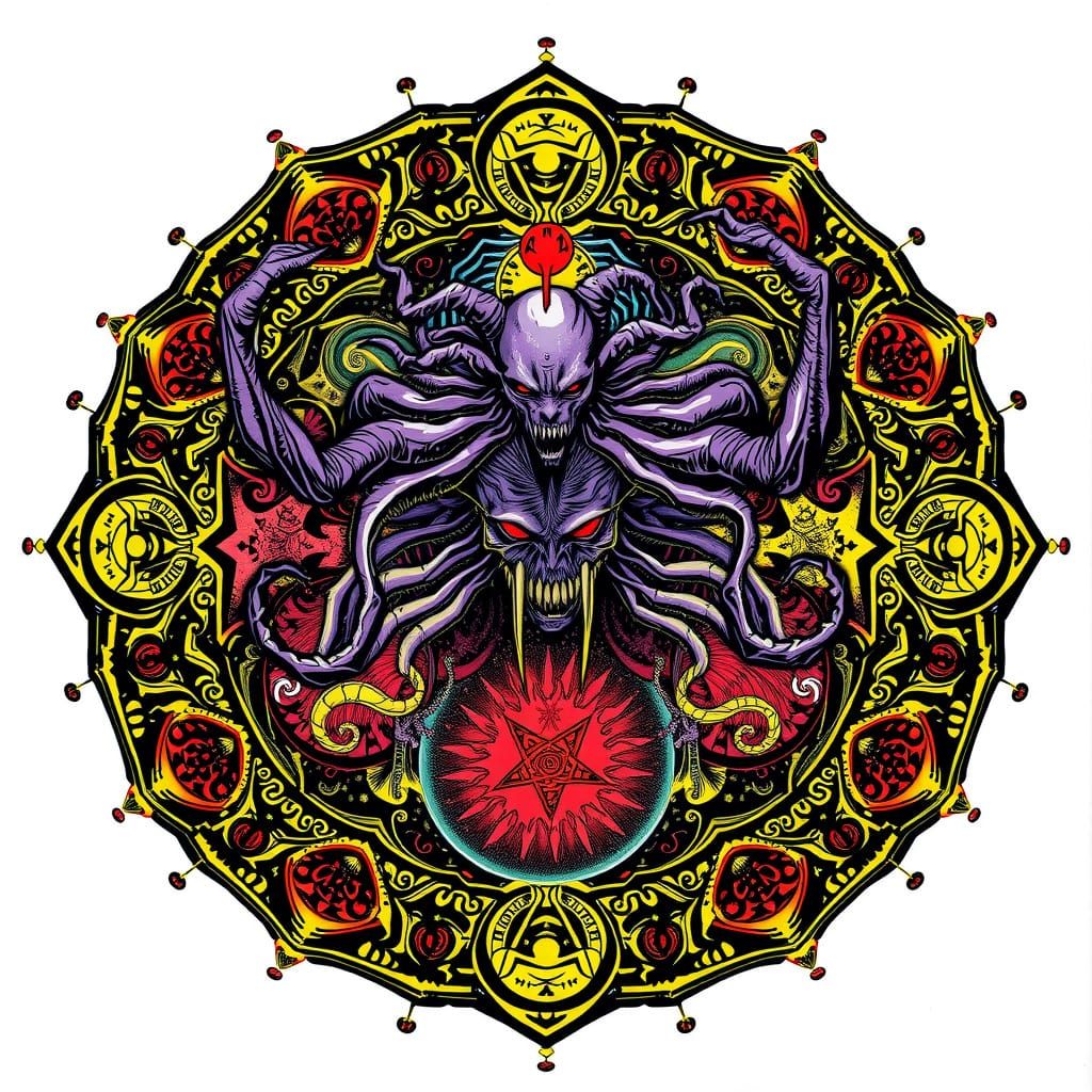 Eldritch Horror Mandala in Junji Ito Style - AI Art