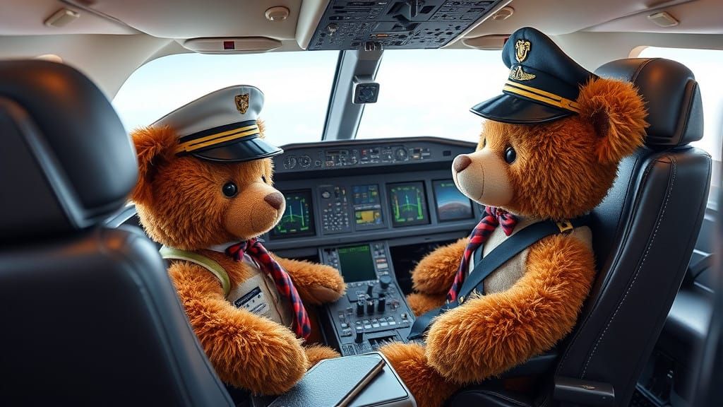 Fly the Furry Skies. Teddy Bear Airlines