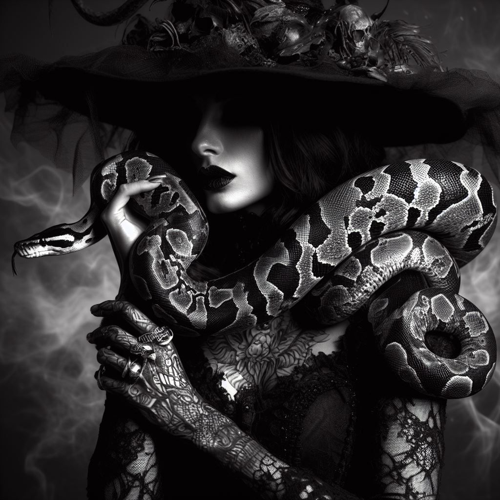 Witch and snake 3 - AI Generated Artwork - NightCafe Creator