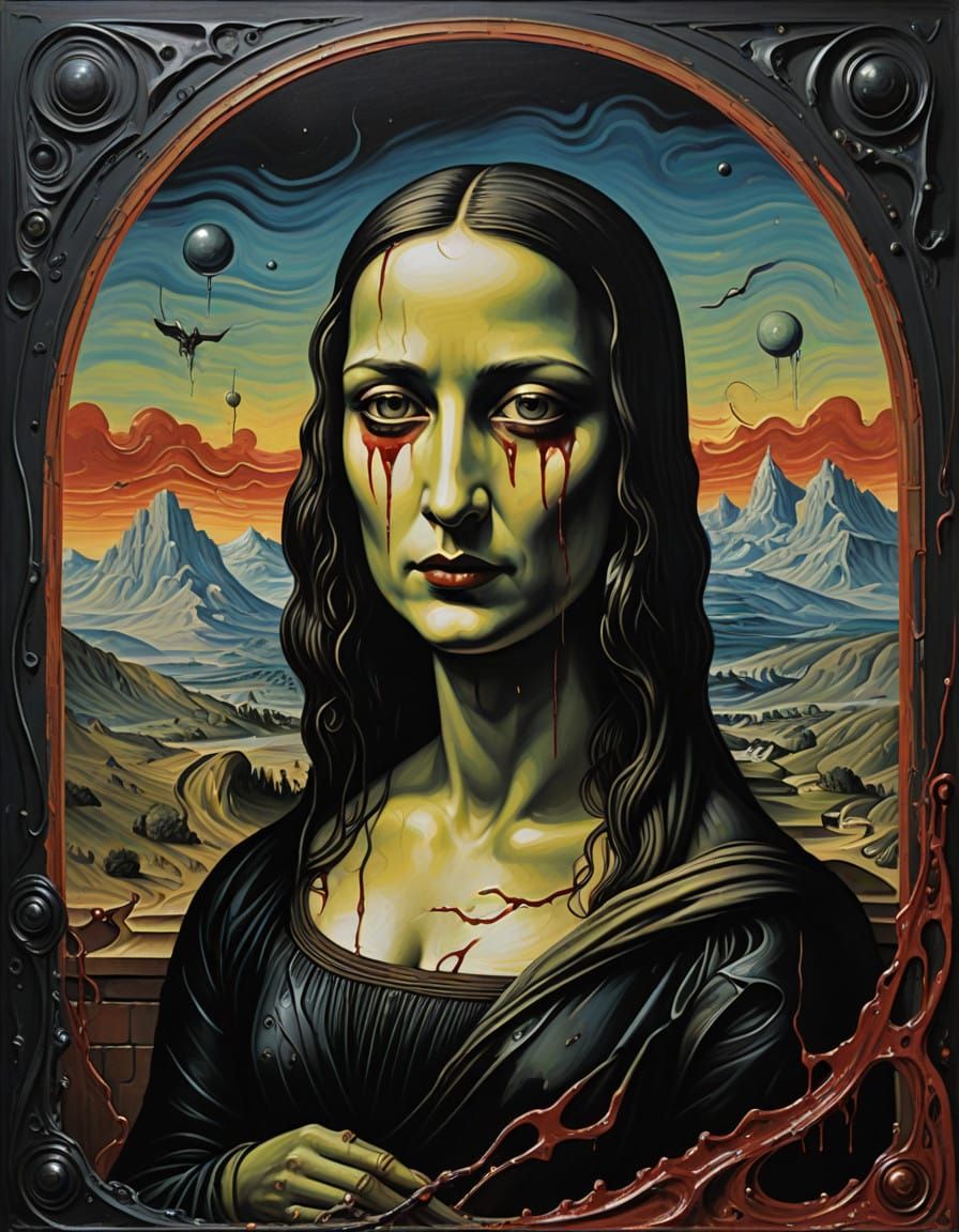 Surrealist Mona Lisa Unveils Haunting Scream in Di... - AI Art
