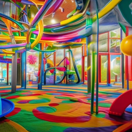 Liminal space playground inside, toys around, party - AI Generated ...