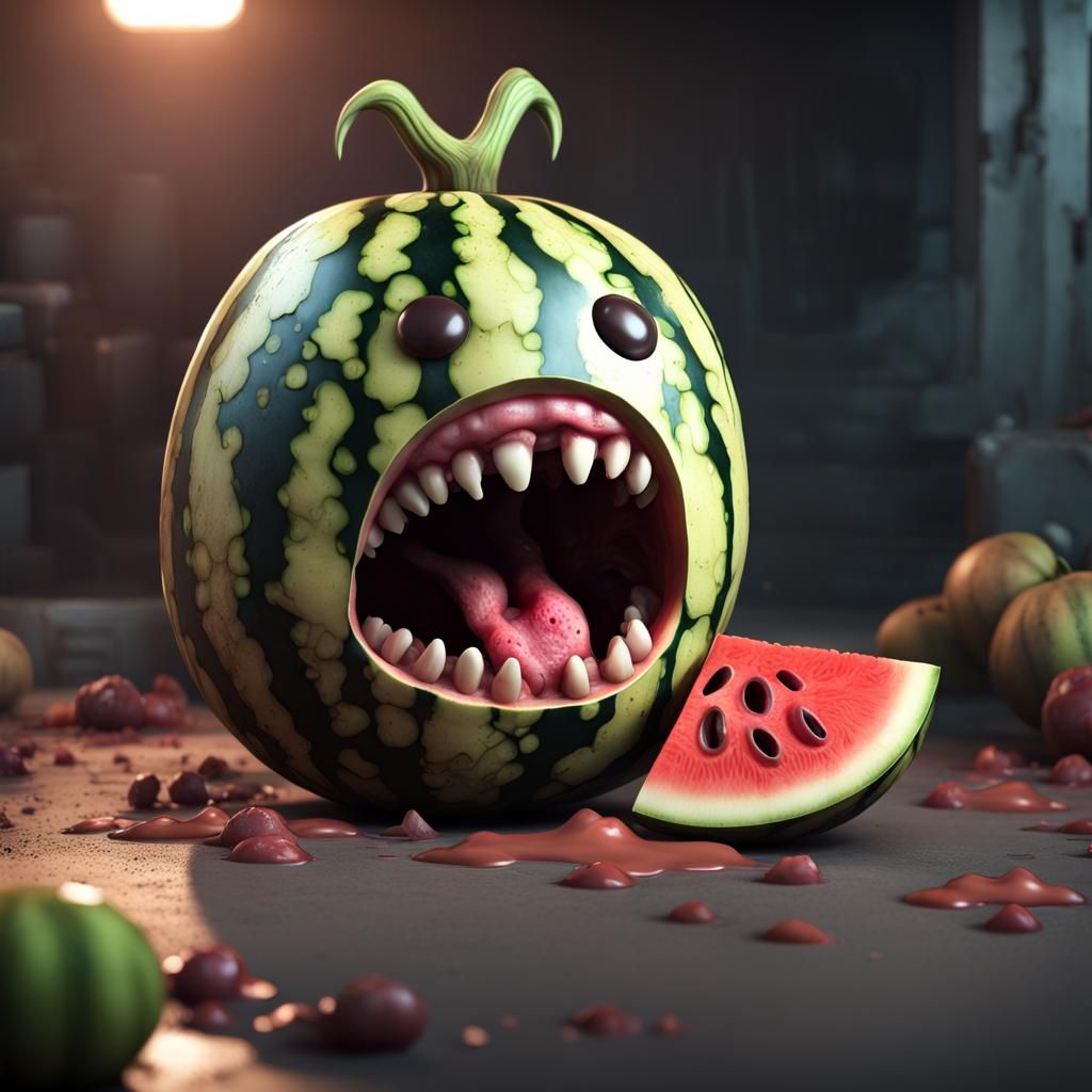 Zombie-Fruit Characters: watermelon 🍉😱 - AI Generated Artwork ...