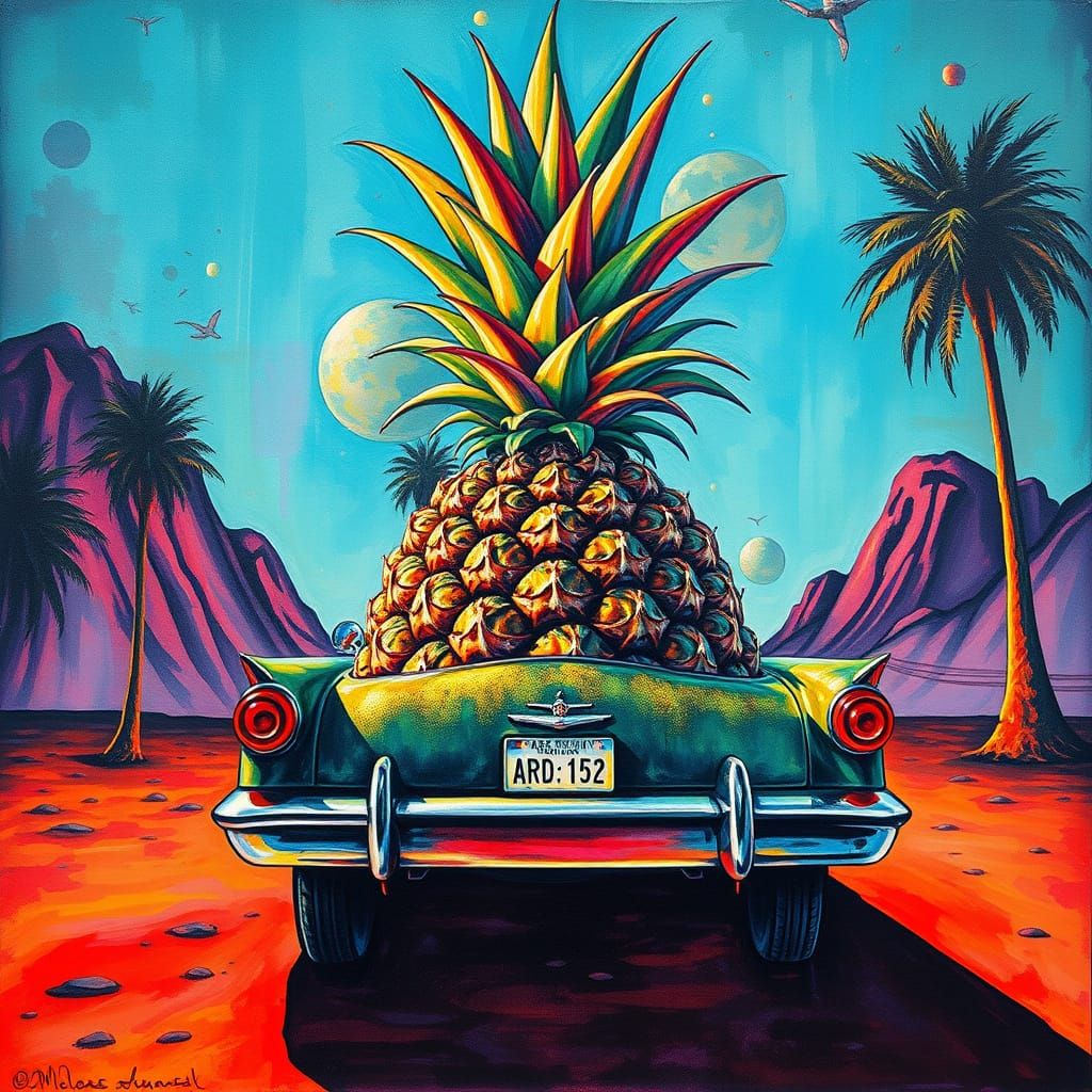 Synthwave pineapple car - Synthwave pineapple car