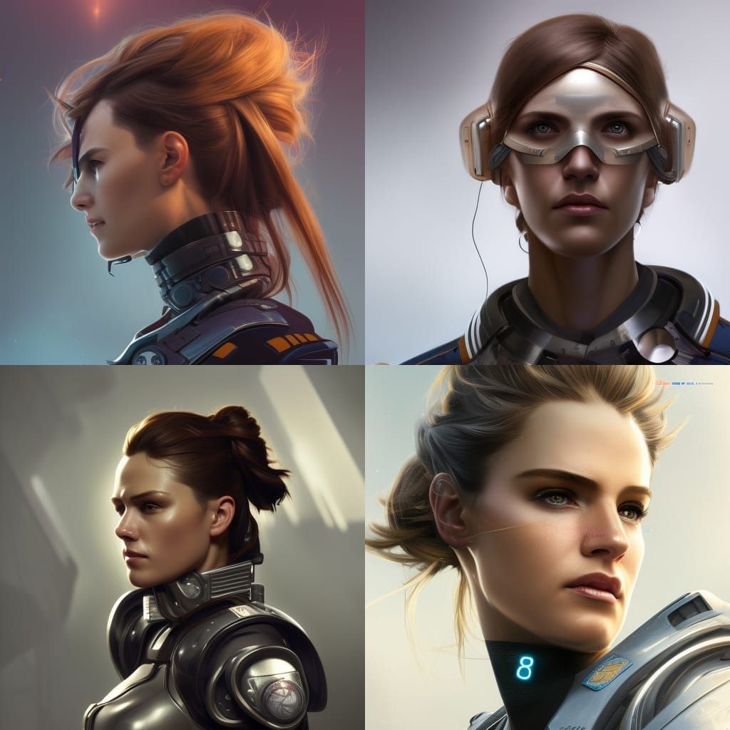 cyberpunk Caucasian female police officer, cop, in futuristic armour ...