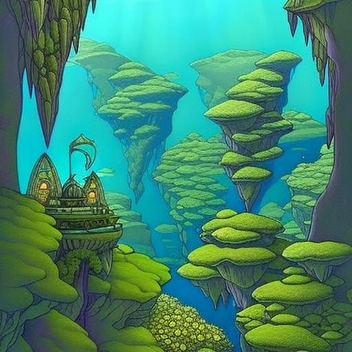 Water Elves in Underwater Caves - AI Generated Artwork - NightCafe Creator