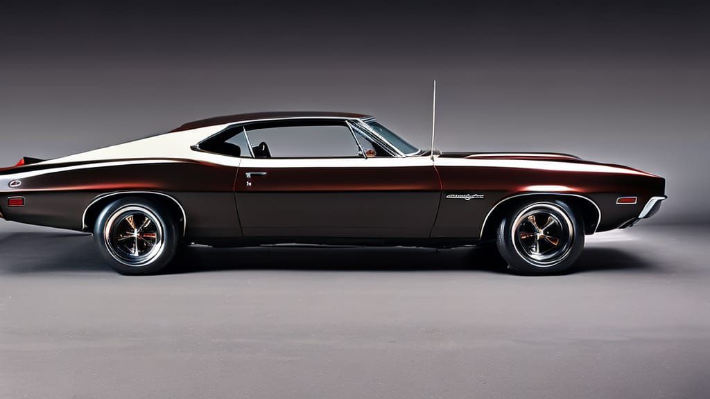 1970s muscle car perfectly waxed, studio photo, soft lighting - AI ...