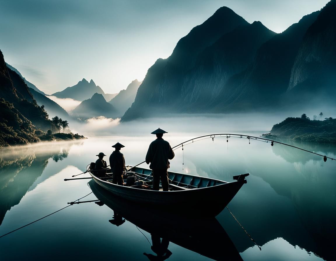 Fishing!! - AI Generated Artwork - NightCafe Creator