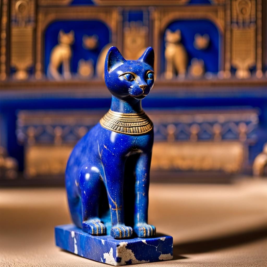 Cat lapis lazuli figurine - AI Generated Artwork - NightCafe Creator
