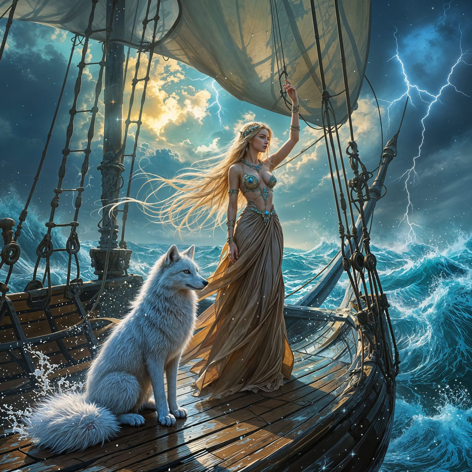 Daphne with Nature - Daphne Goddess of Nature and Streams in...