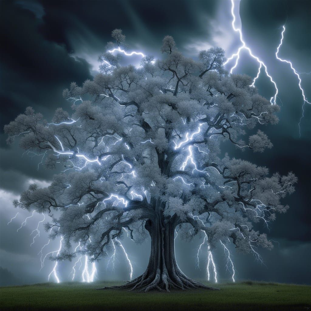 The lightning tree - AI Generated Artwork - NightCafe Creator
