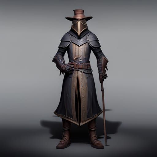 Plague doctor knight 8k resolution concept art 3D shading shadow depth ...