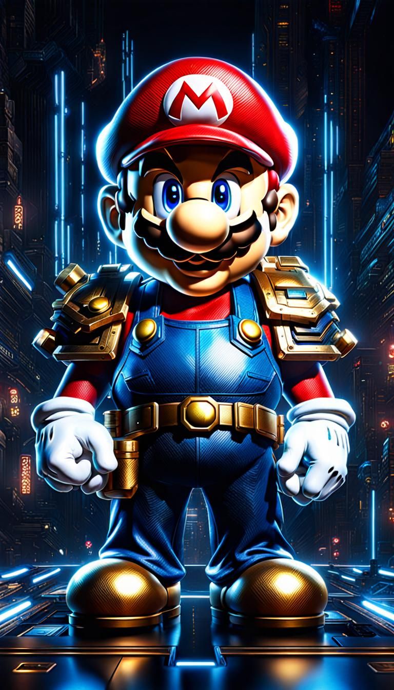 Cyberpunk Super Mario - AI Generated Artwork - NightCafe Creator