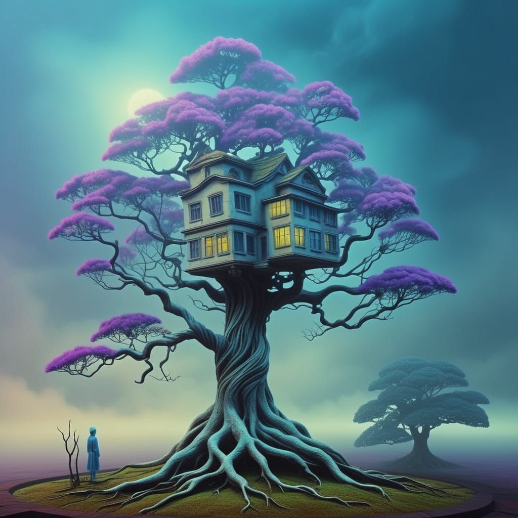 Surreal Bonsai Tree in Liminal Space, Beksiński St... - AI Art