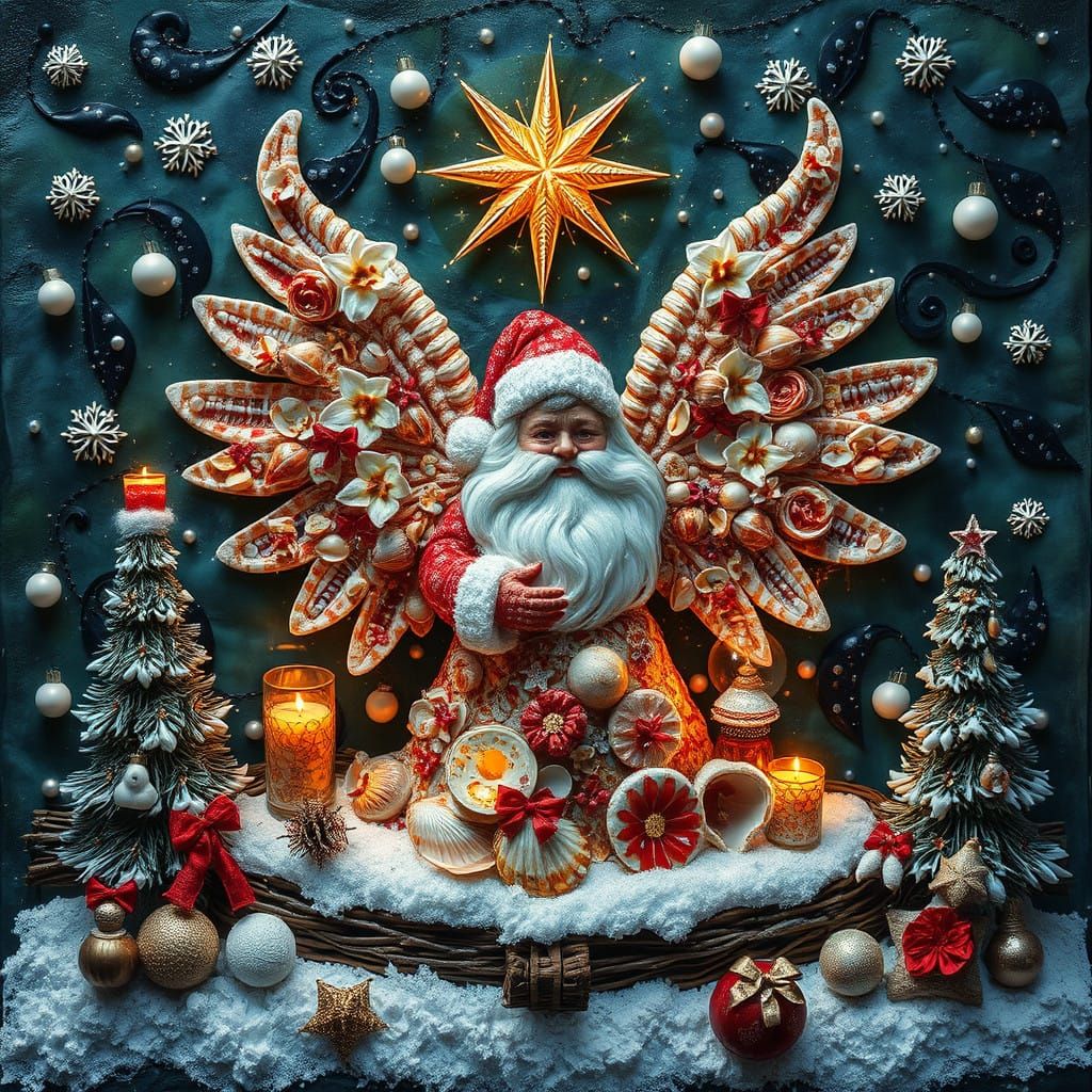 festive christmas scene made from shells flower of life cinematic The ...