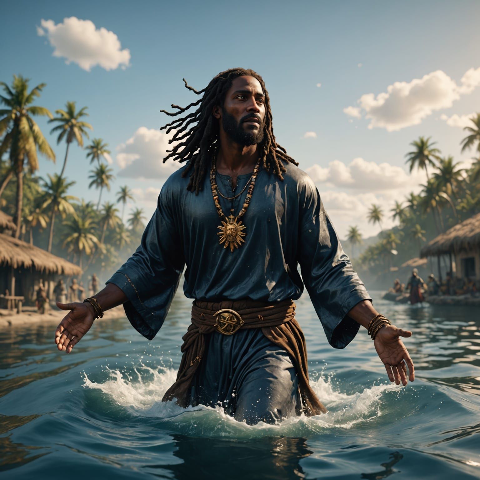 black Jesus walking on water. dreadlocks ,surprising the world with ...