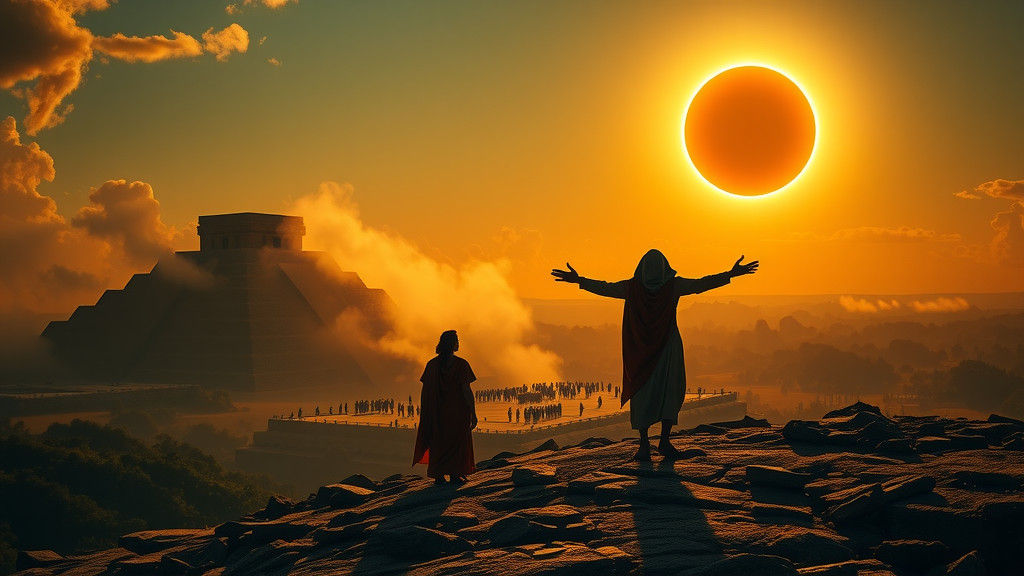 Eclipse - Ancient Priest Watches Solar Eclipse Over Teotihua...