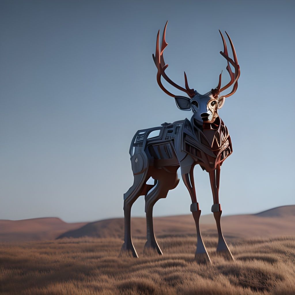 anthro deer engineer lineart looking at viewer - AI Generated Artwork ...