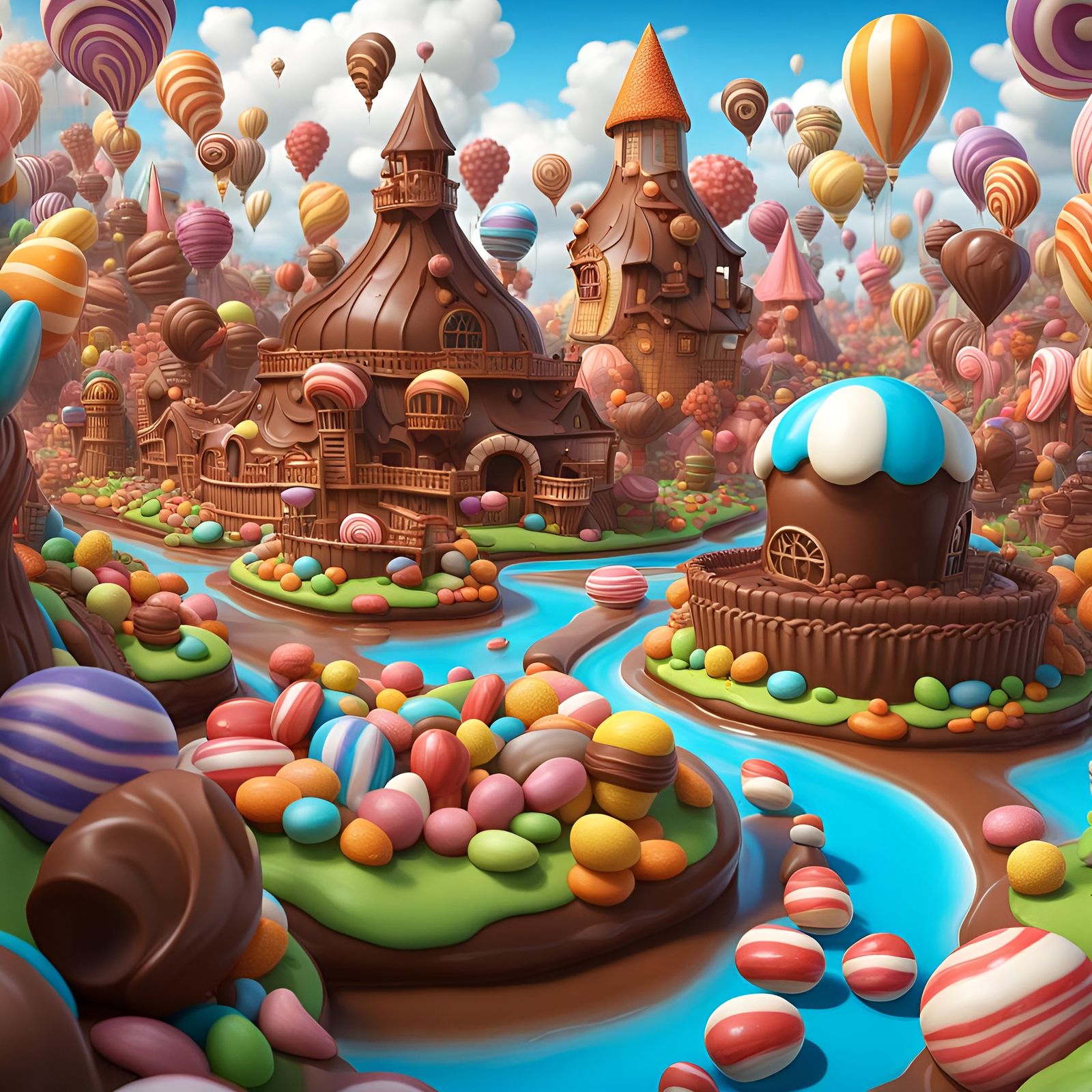 Chocolate and candy world - AI Generated Artwork - NightCafe Creator