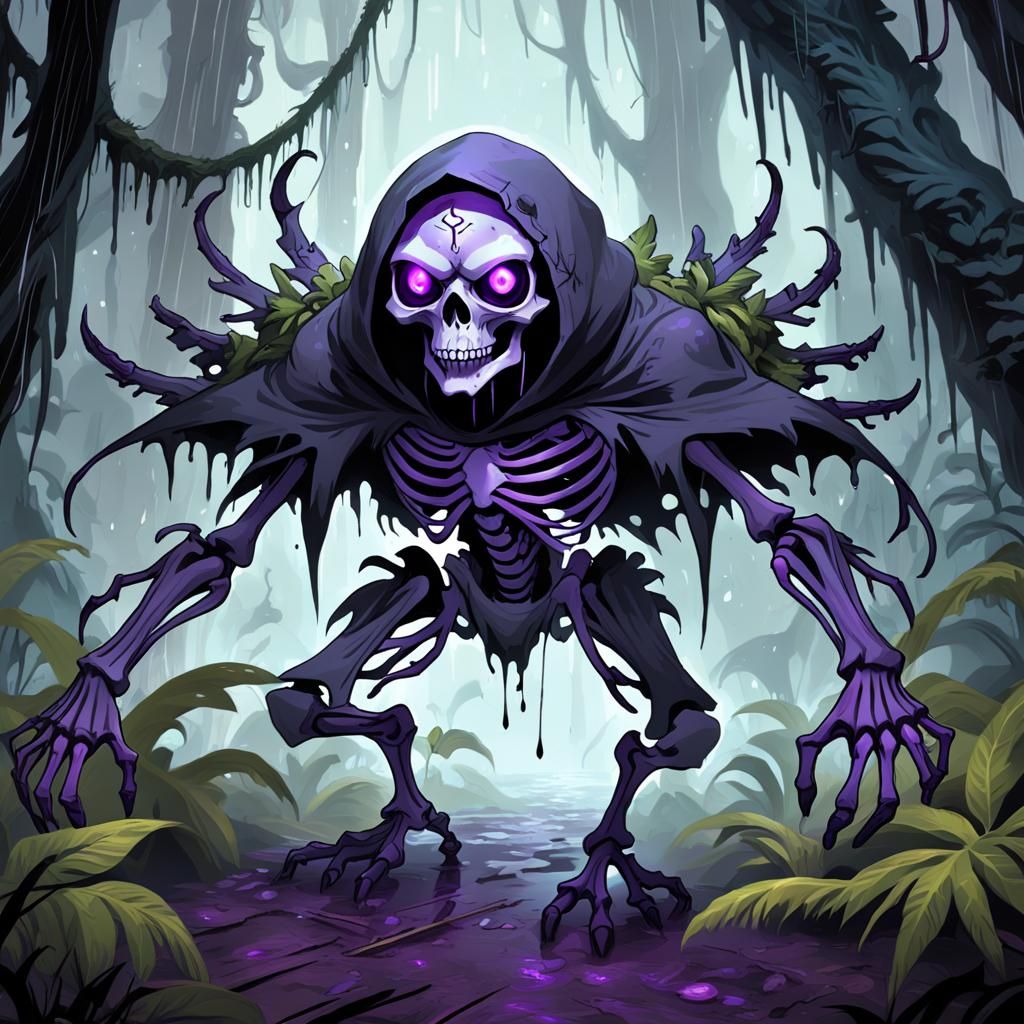 visual spectacle unfolds in a glowing aura of dark purple and black ...