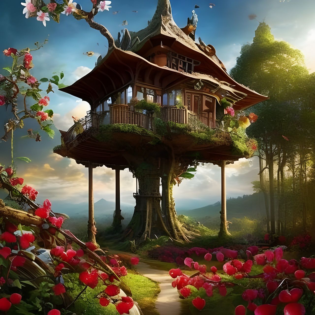 Raspberry House - AI Generated Artwork - NightCafe Creator