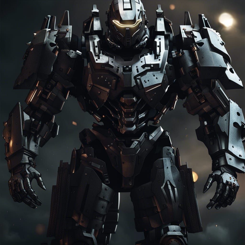 Armored Core power armor heavy black metal tactical armor with metal ...