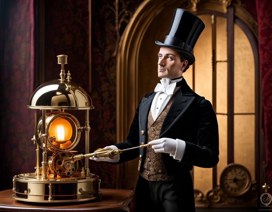figurative butler automata;steam-driven working figurative butler ...