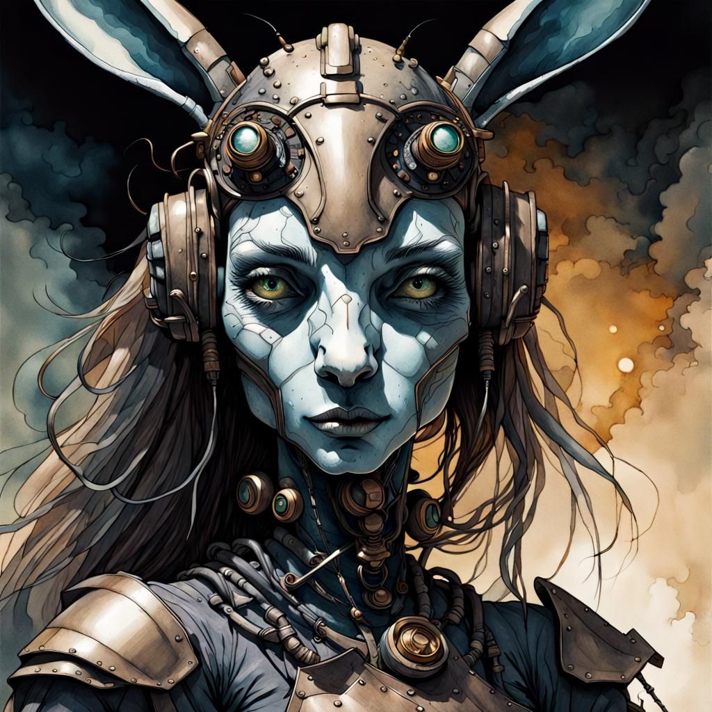 Cyborg bunny queen - AI Generated Artwork - NightCafe Creator