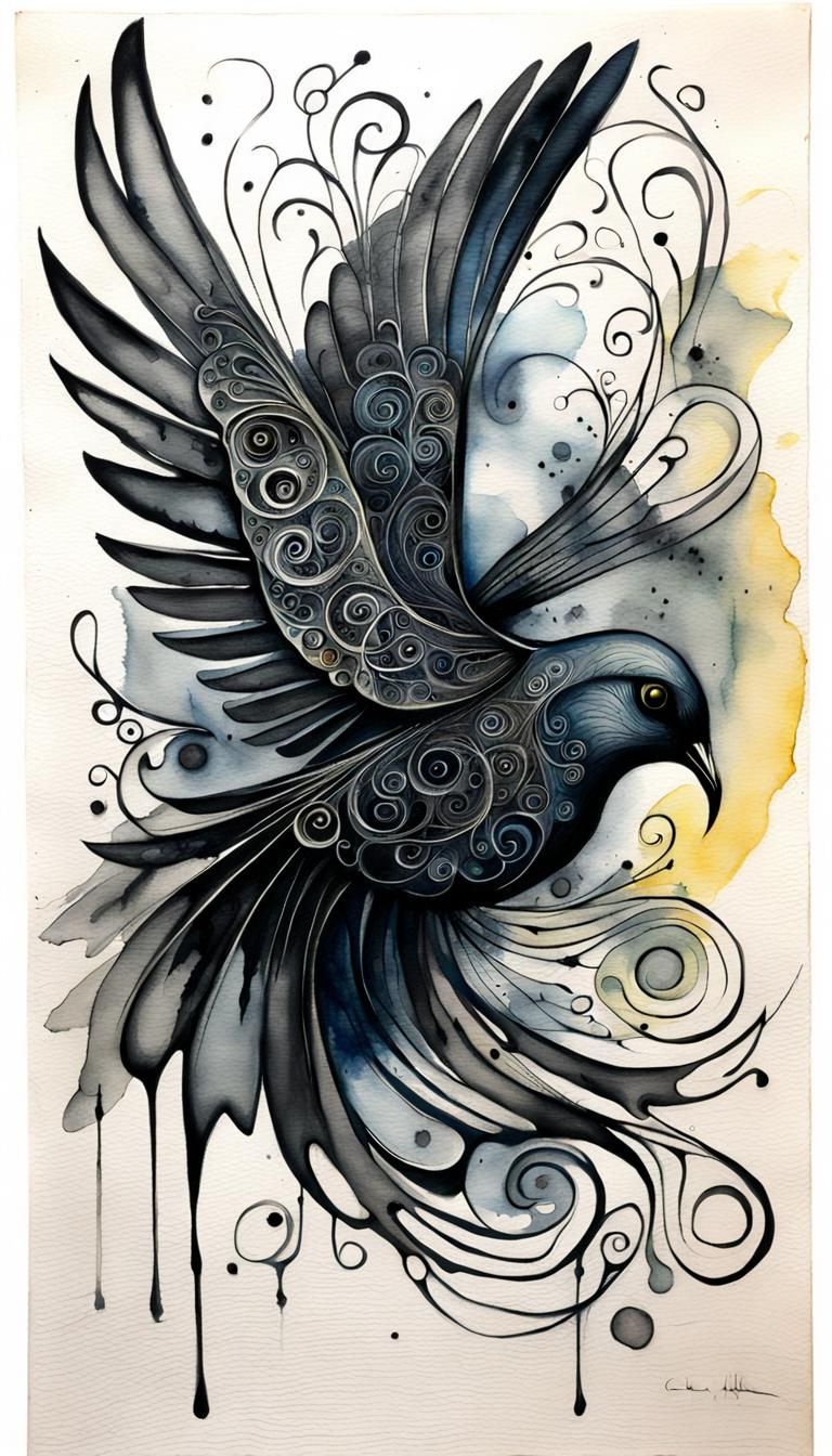 Ink Wings - AI Generated Artwork - NightCafe Creator