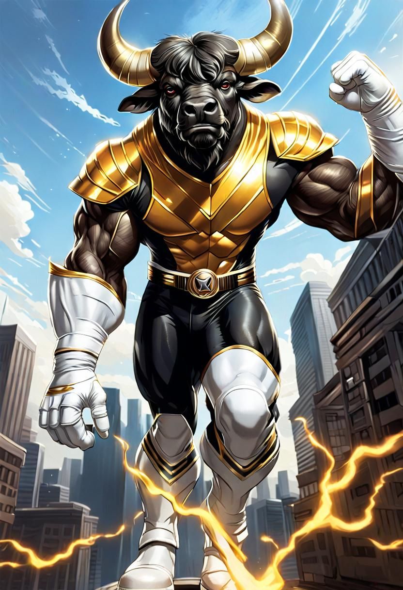 Giant Gold Bull Ranger - AI Generated Artwork - NightCafe Creator
