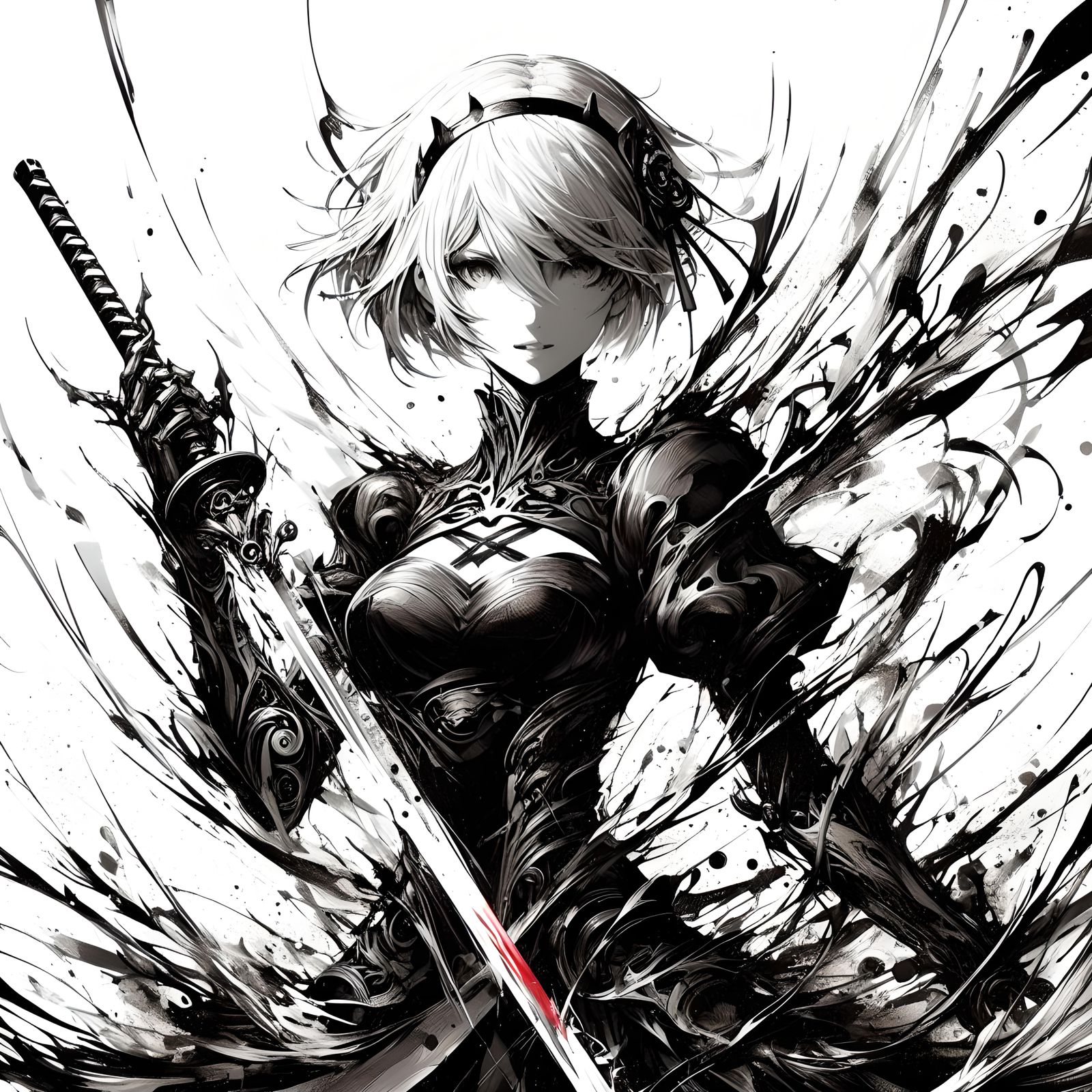 Ready to dual....2B - AI Generated Artwork - NightCafe Creator