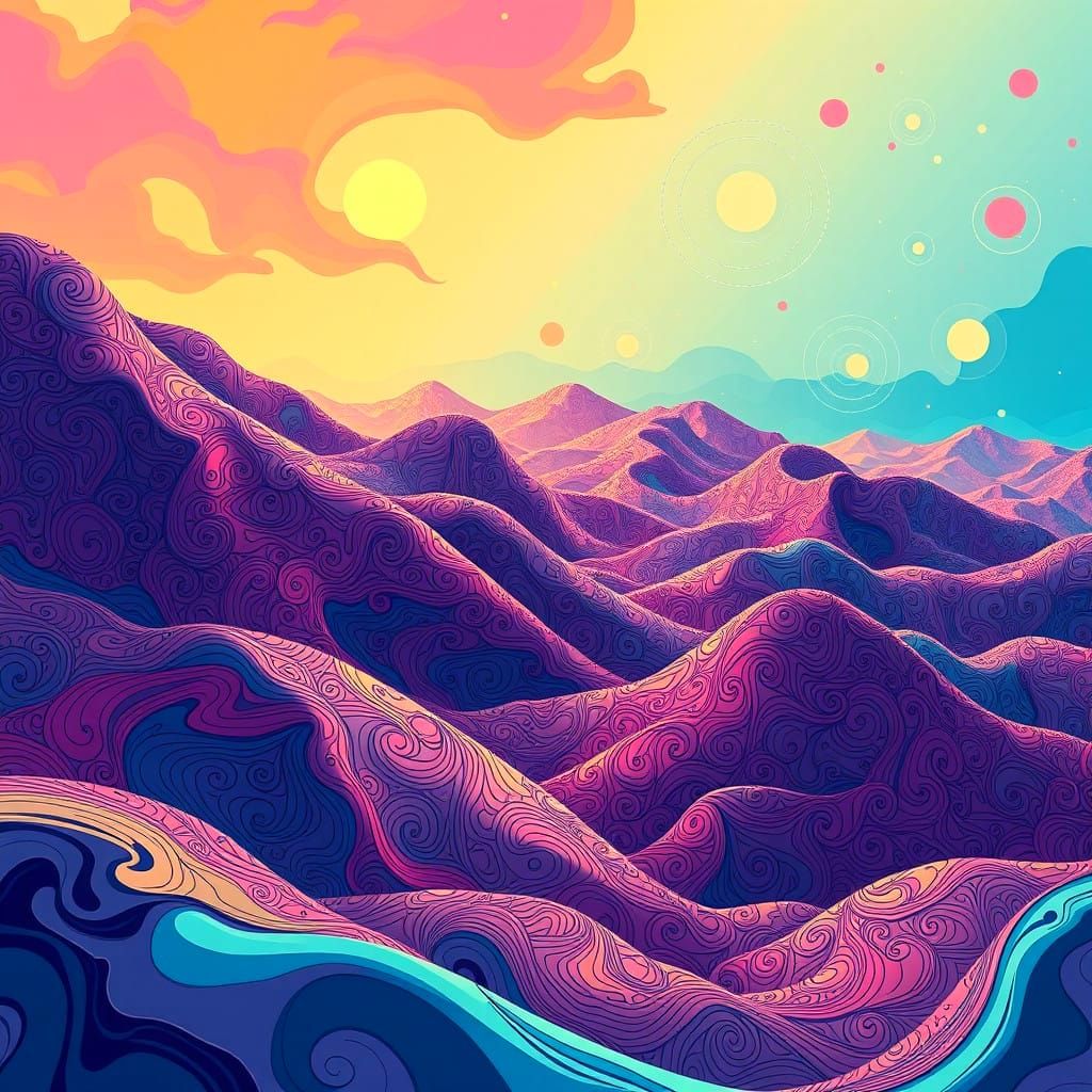 Topography of Slumber - Fractal Landscape of Dreamscapes