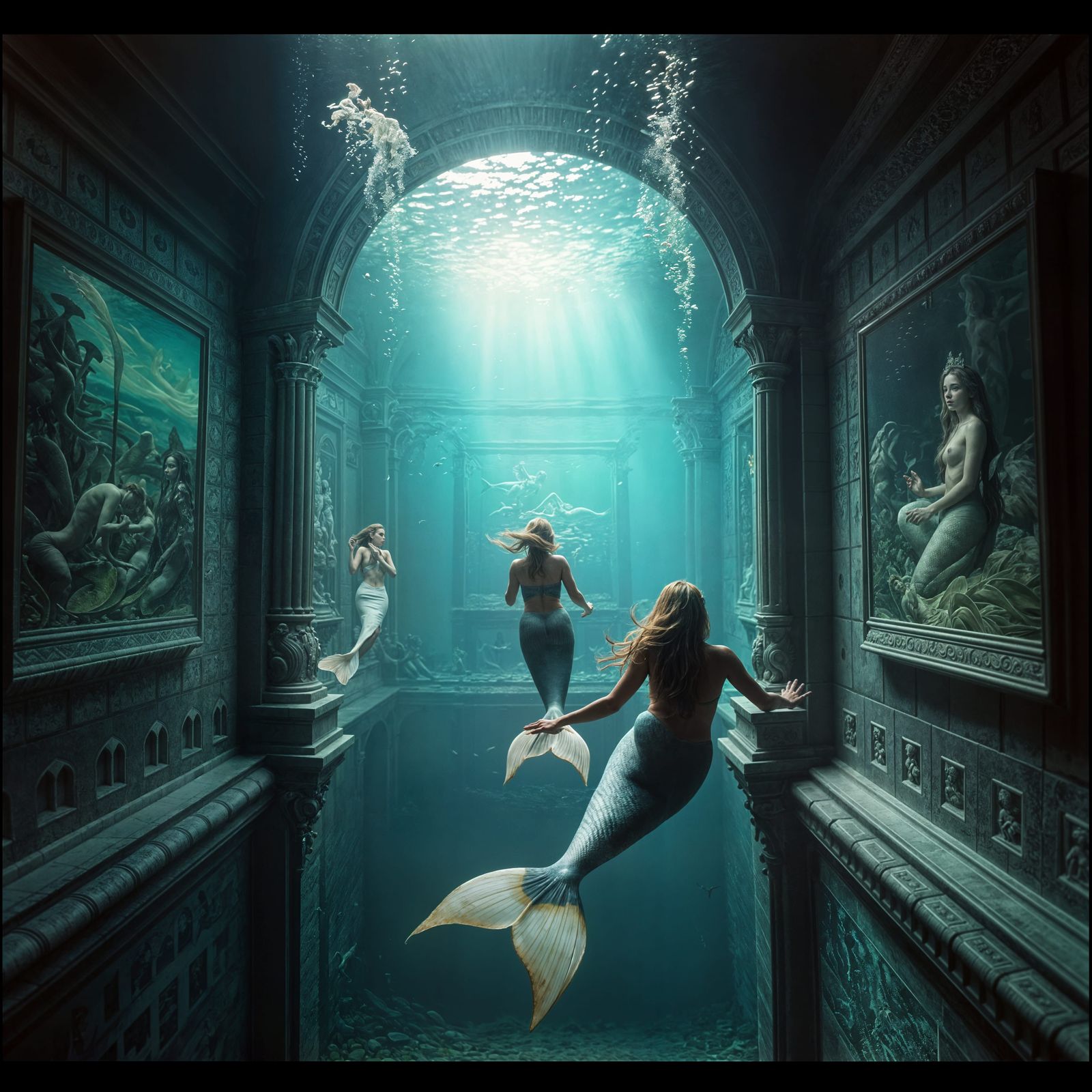 Exploring the sunken castle - Mermaids in a Sunken Castle,