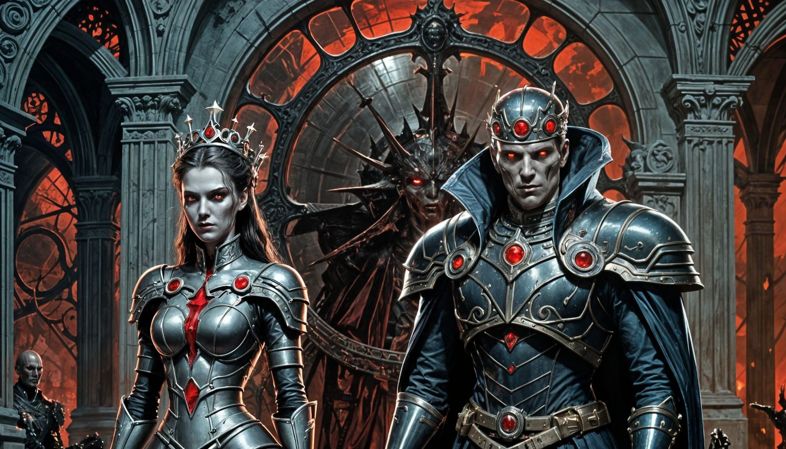 Cyborg Vampire Royalty in Dark Cyberpunk Style - AI Art