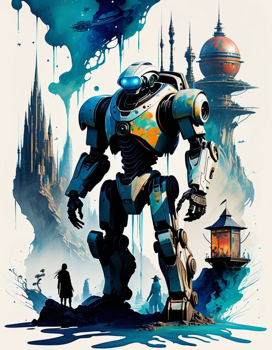 Our robot - Robotic Faction Towers Over Alien Cityscape in W...