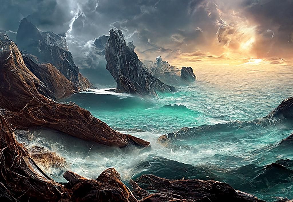 Where the Land, Sky, and Sea meet- Visually Remastered - AI Generated ...