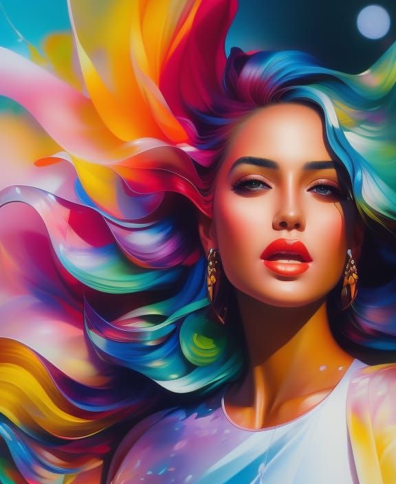 A great example of splash art making portraits shine - AI Generated ...