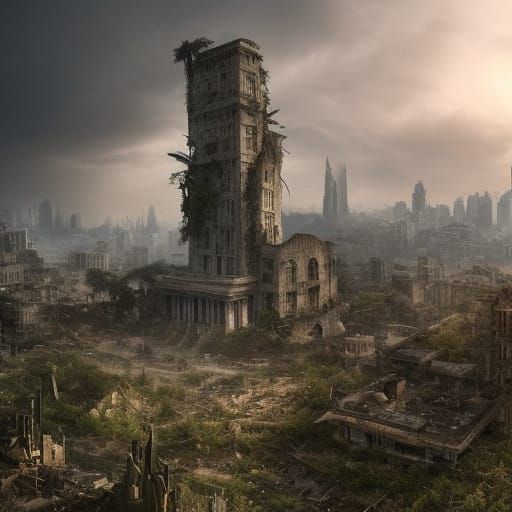 city in ruins - AI Generated Artwork - NightCafe Creator