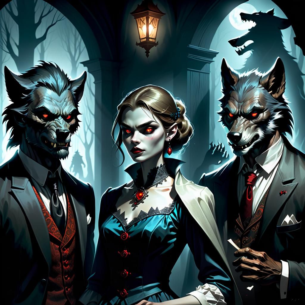 Mysterious Figures: The magic and powerful werewolf family - AI ...