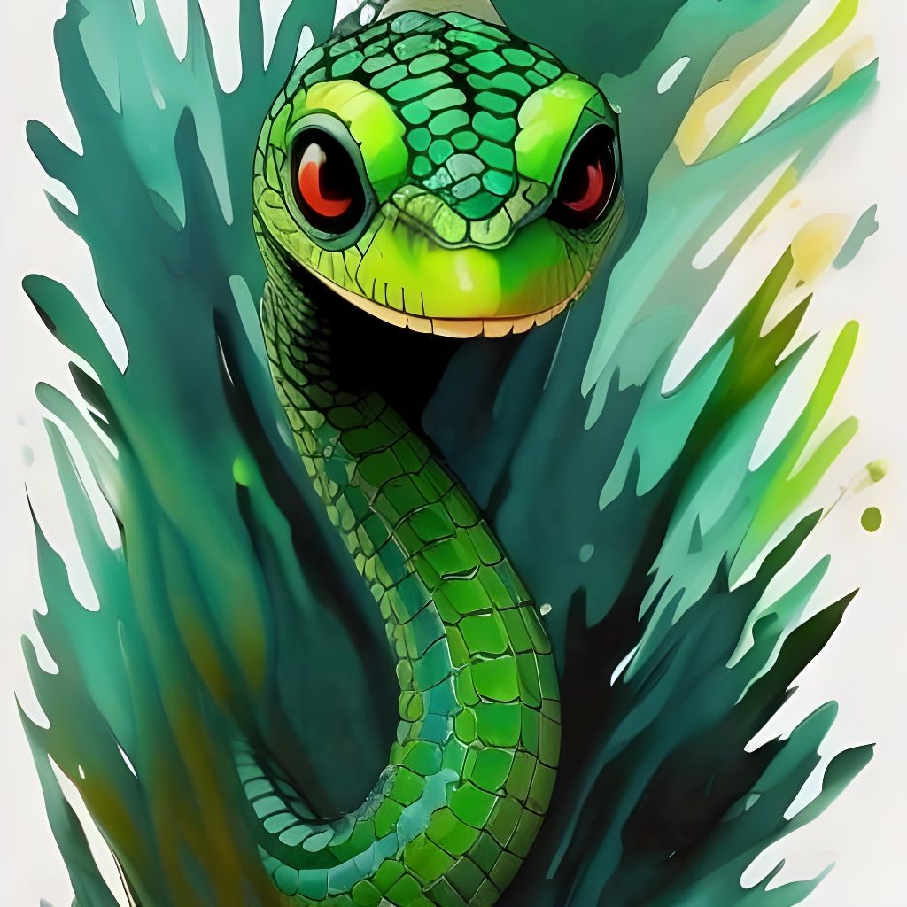 Happy Green Snek - AI Generated Artwork - NightCafe Creator