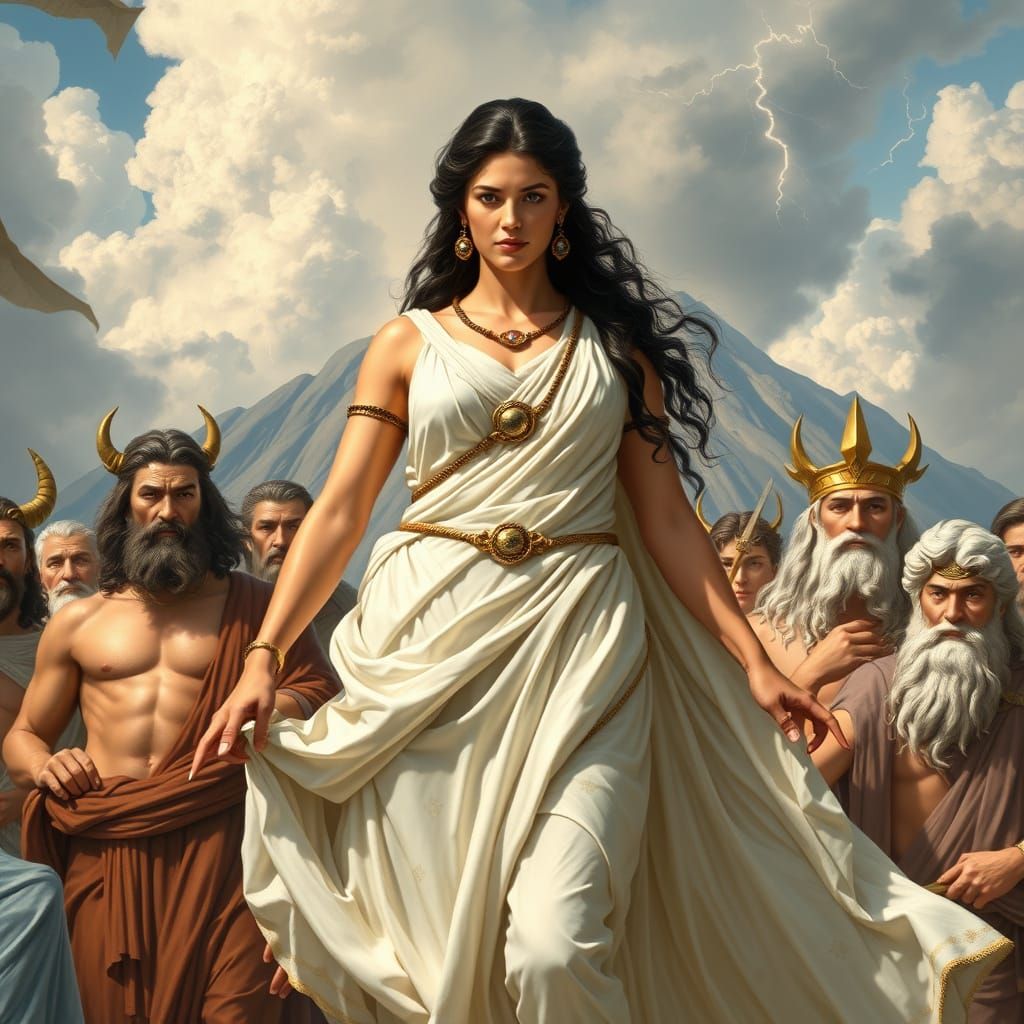 Goddess Hera Radiates Power and Fierce Determinati... - AI Art