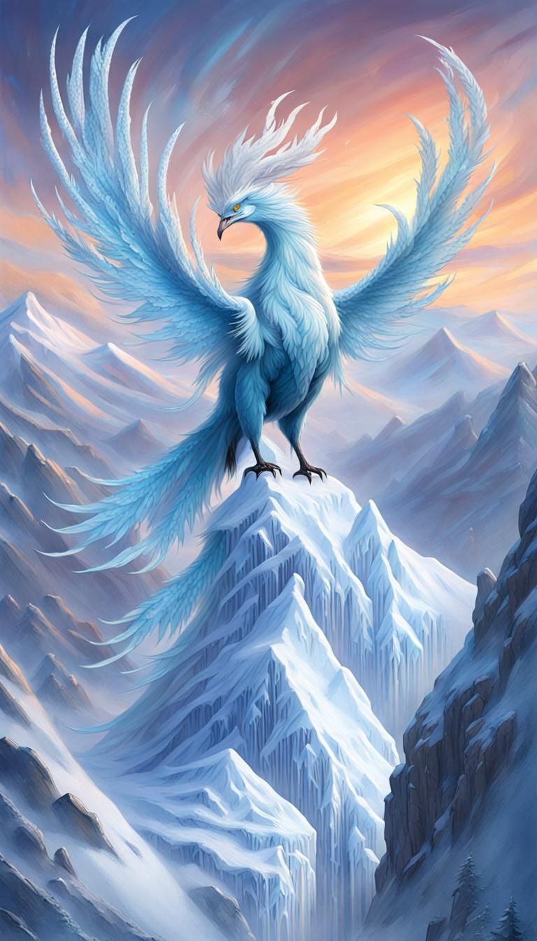 Frozen Phoenix Peak - AI Generated Artwork - NightCafe Creator