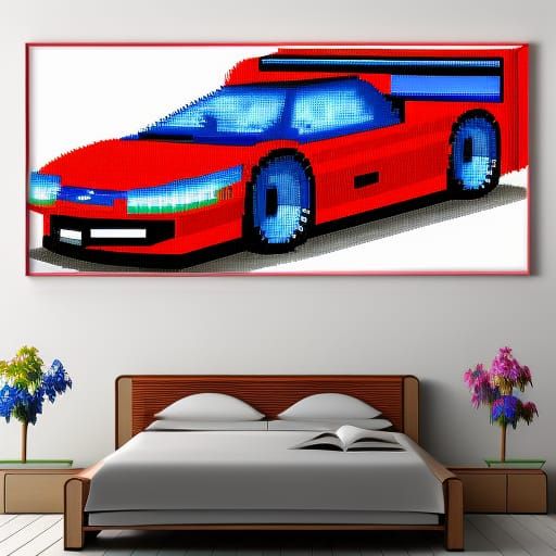 Pixel race Car - AI Generated Artwork - NightCafe Creator