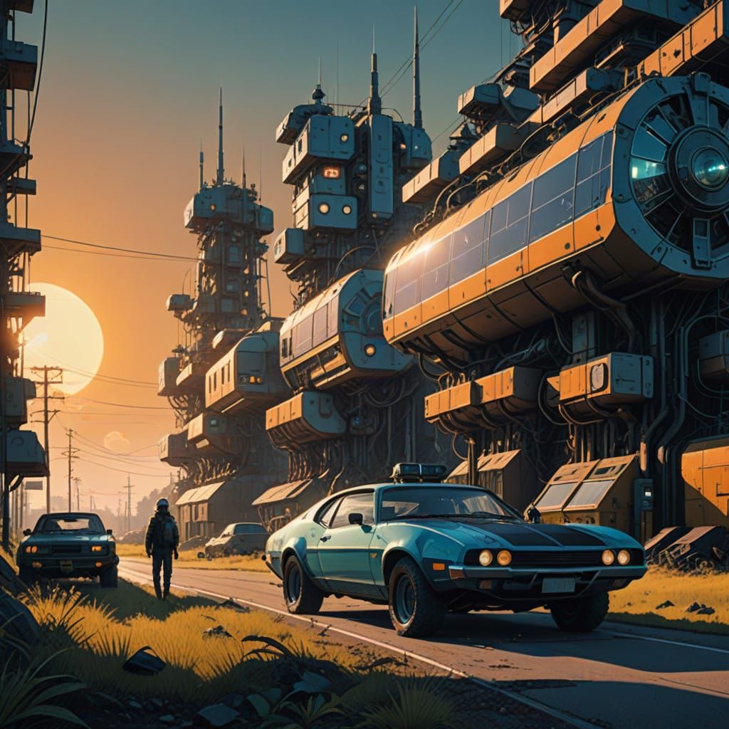 Solarpunk - Solarpunk Masterpiece in Golden Cinematic Lighti...