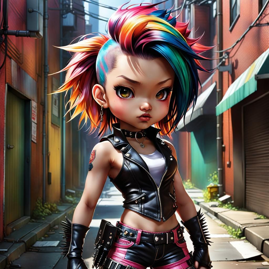 Chibi Punk Girl - AI Generated Artwork - NightCafe Creator